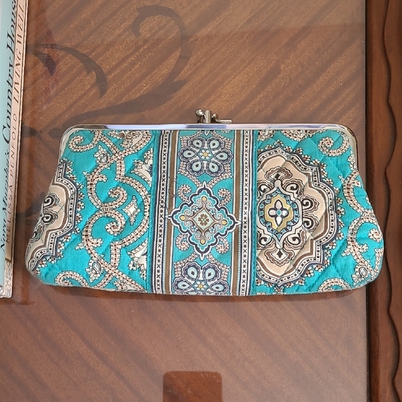 Vera Bradley | Bags | Vera Bradley Elegant Turquoise Clutch Wallet ...